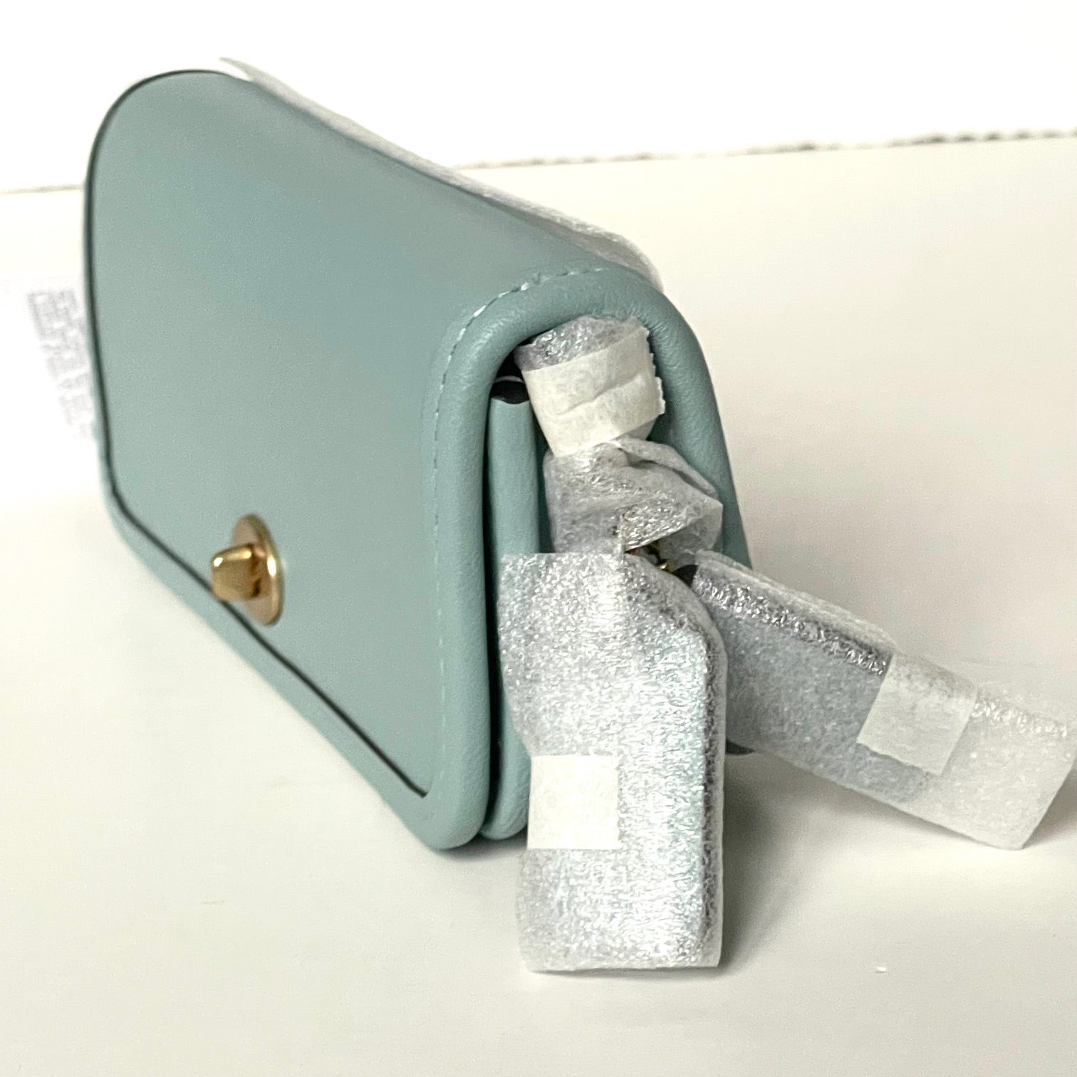 Coach Mini Dinky Bag 14 Crossbody Light Bluw CZ108 Leather Gold Chain ...