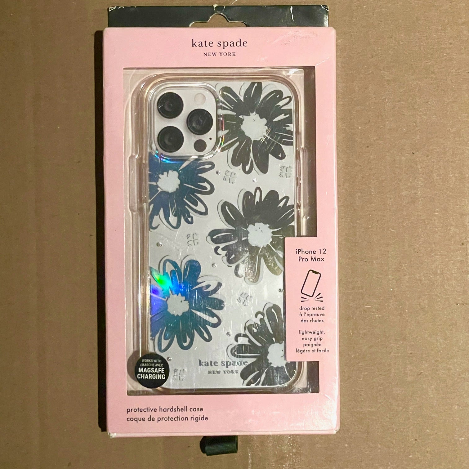 Kate Spade iPhone 12 Pro Max Case Daisy Floral Iridescent Bumper Silve ...