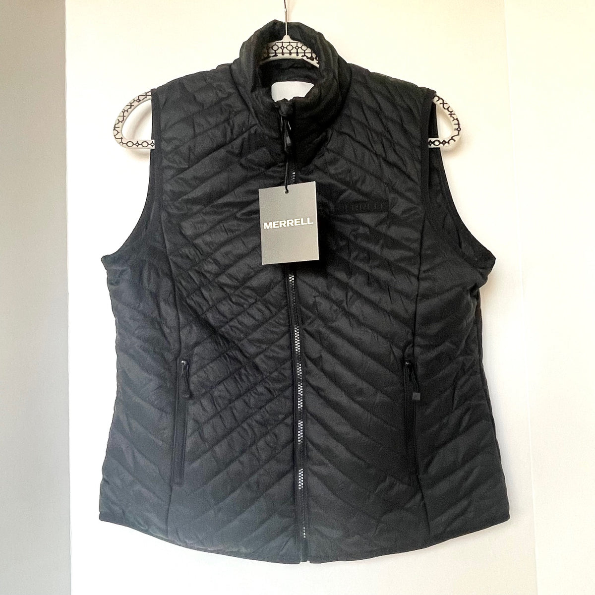 Merrell Consuel Packable Puffer Vest Womens Medium Quilted Mock Neck N ...